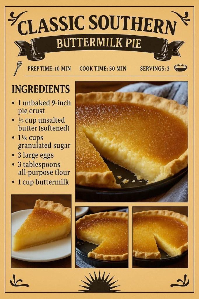 Classic Southern Buttermilk Pie A Tangy Custard Style – Lets Cook