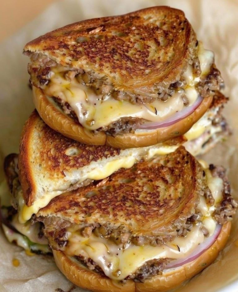 Cheesy Melt Patty Sandwich (Grilled Patty Melt) – Lets Cook